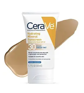 CeraVe Hydrating Mineral Sunscreen Face Sheer Tint SPF 30 Medium VS