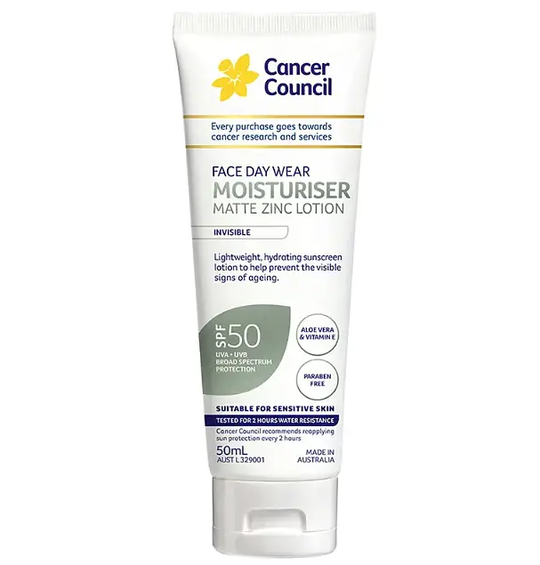 Cancer Council Face Day Wear Moisturiser Matte Zinc Lotion Invisible