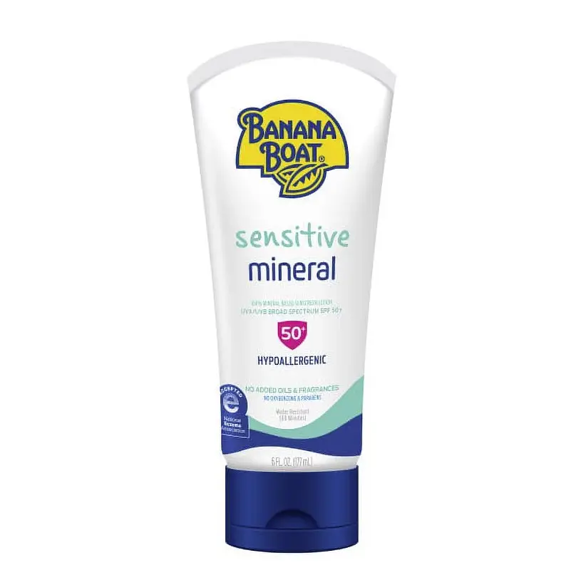 Banana Boat Sensitive 100% Mineral Lotion SPF 50+ (Ingredients