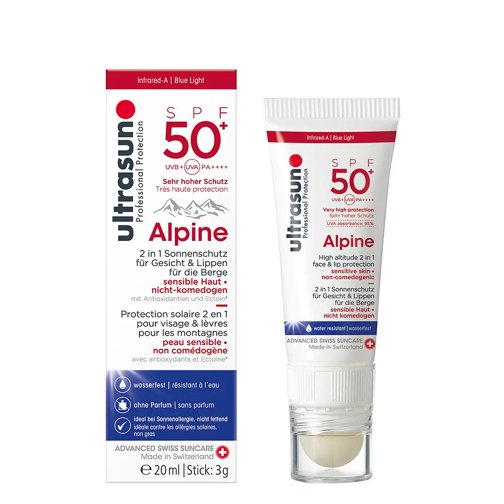 Ultrasun Alpine High Altitude 2 In 1 Face & Lip Protection SPF 50+