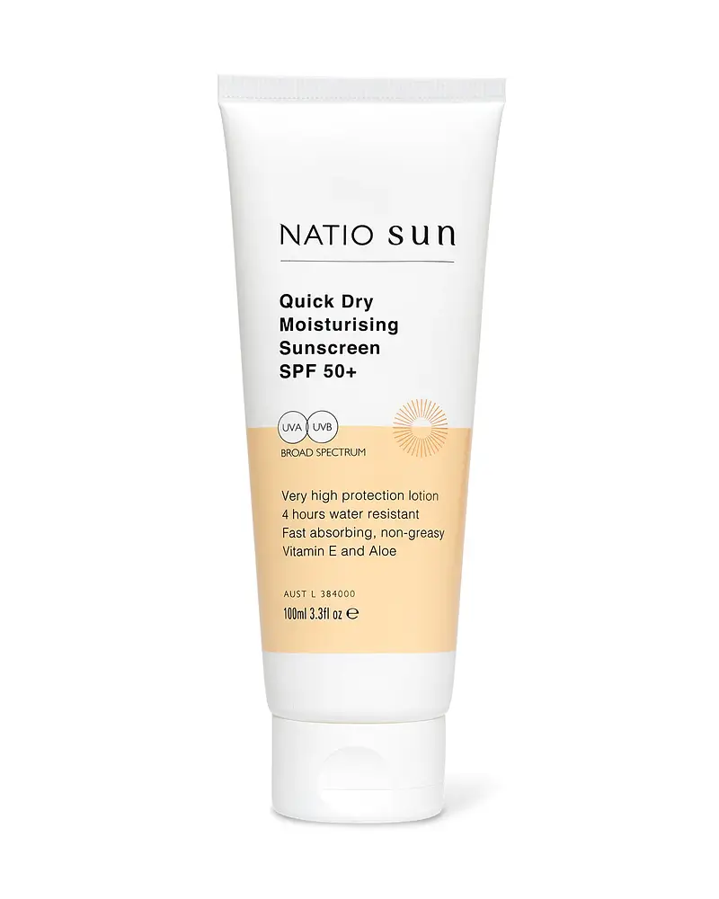 Natio Quick Dry Moisturising Sunscreen SPF 50+ (Ingredients Explained)