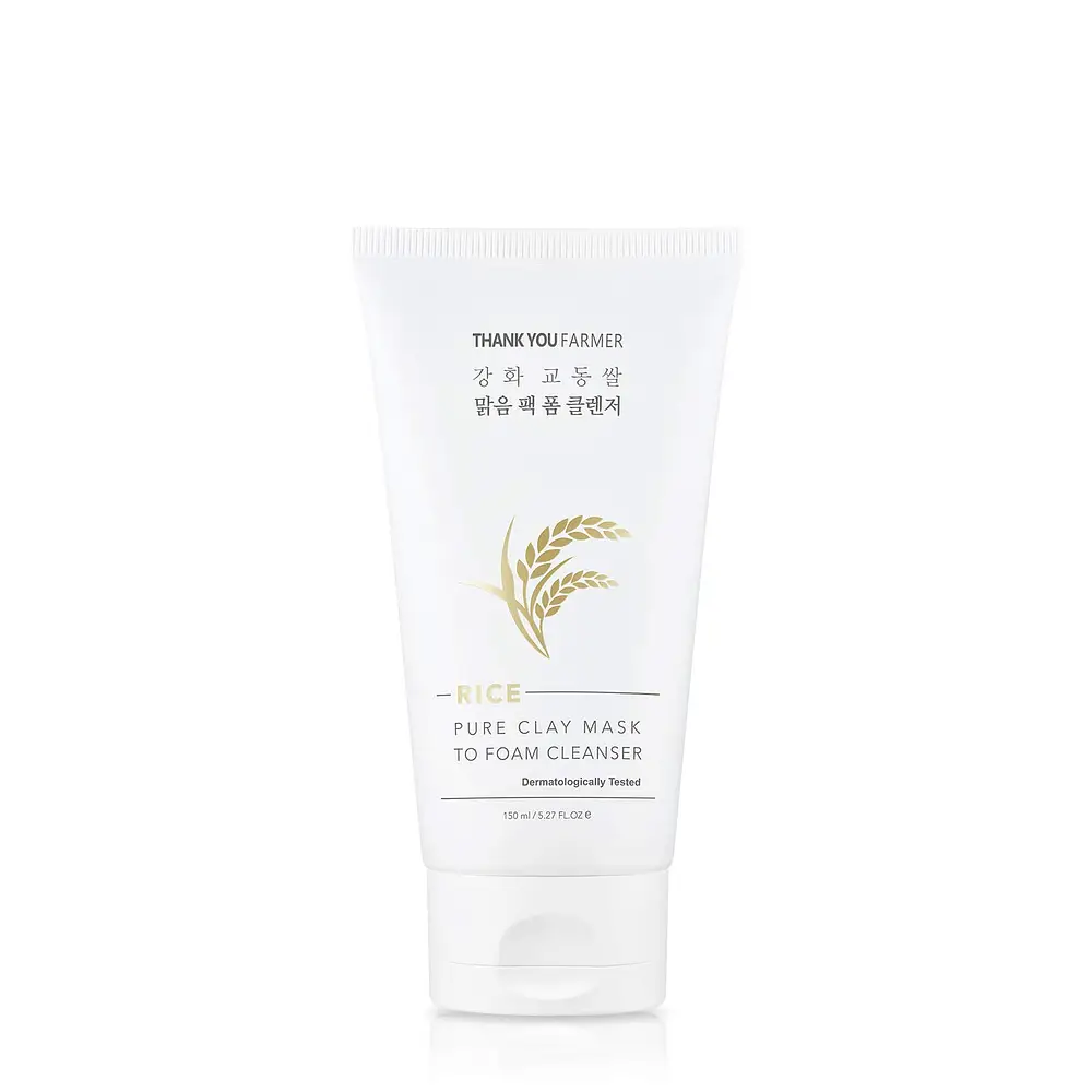 Thank You Farmer Rice Pure Clay Mask To Foam Cleanser (Ingredients