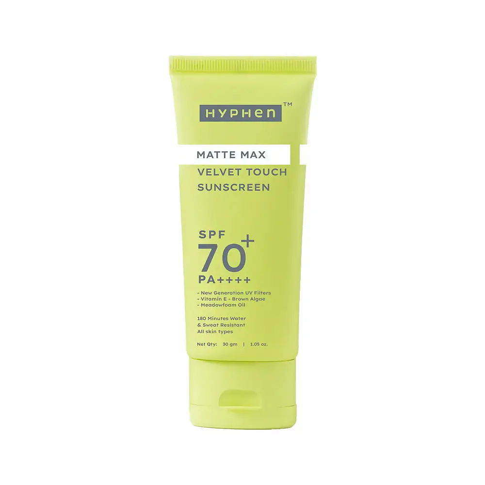hyphen Matte Max Velvet Touch Sunscreen SPF 70+ (Ingredients