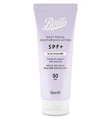 Boots SPF+ Niacinamide Moisturising Lotion SPF50 (Ingredients