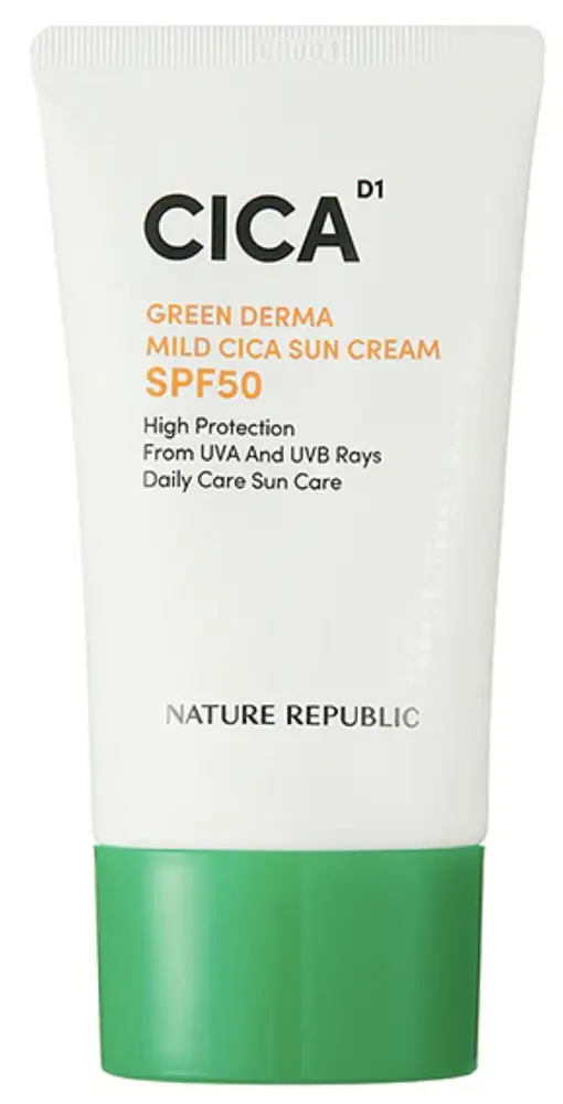 Nature Republic Green Derma Mild Cica Sun Cream SPF 50 (Ingredients