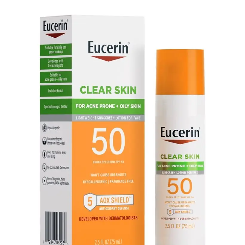 Eucerin Clear Skin SPF 50 Face Sunscreen (Ingredients Explained)