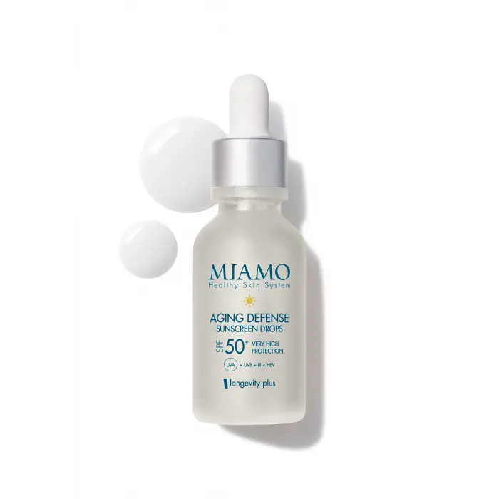 MIAMO Aging Defense Sunscreen Drops SPF 50+ (Ingredients Explained)