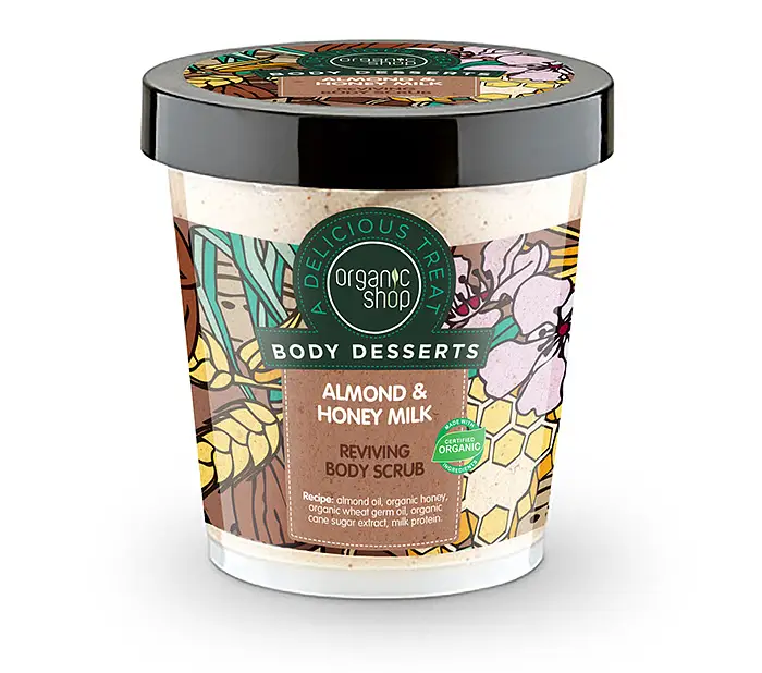Organic Shop Body Desserts Almond & Honey Milk Body Scrub (Ingredients
