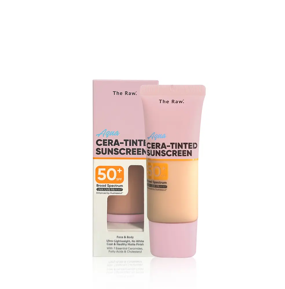 The Raw Aqua Cera-Tinted Sunscreen SPF 50+ (Ingredients Explained)